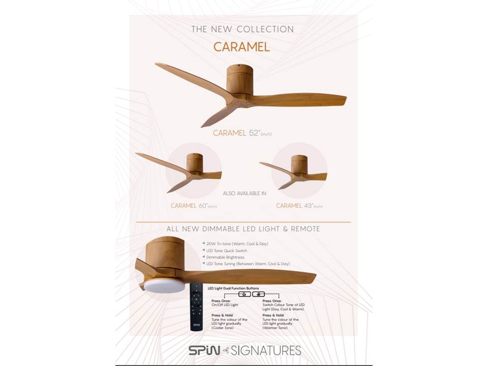 Spin Signatures CARAMEL Dc Fan 43"/52"/60" – DMJ_LIGHTCRAFT